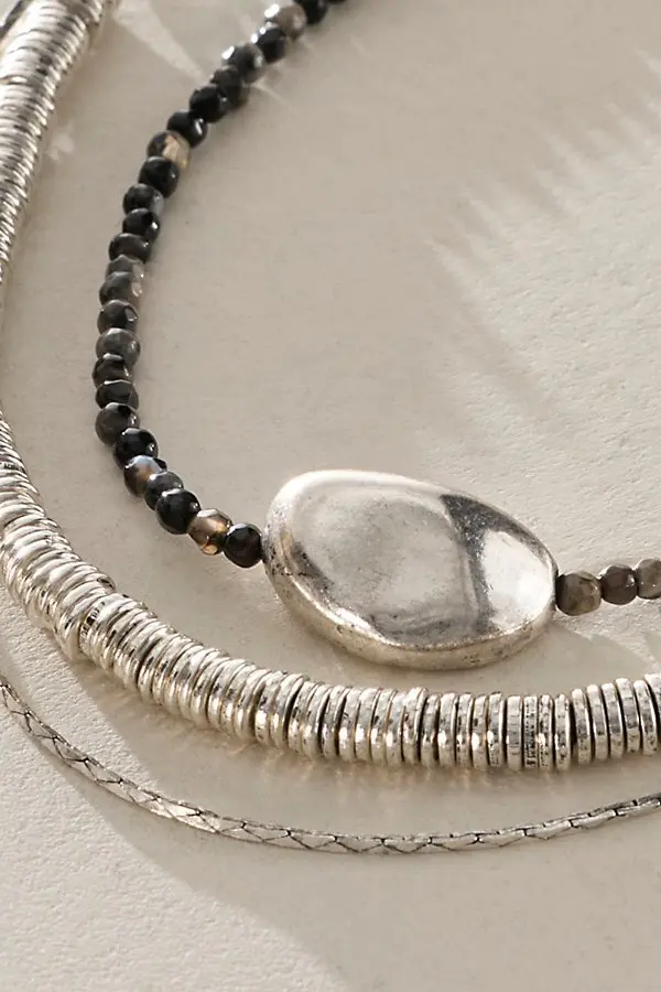 Free People Wes Semiprecious Layer Necklace - Silver