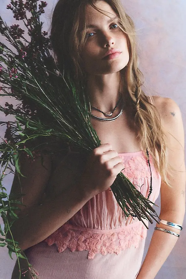Free People Wes Semiprecious Layer Necklace - Silver