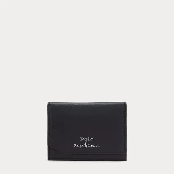 Ralph Lauren Smooth Leather Folded Card Case - Black