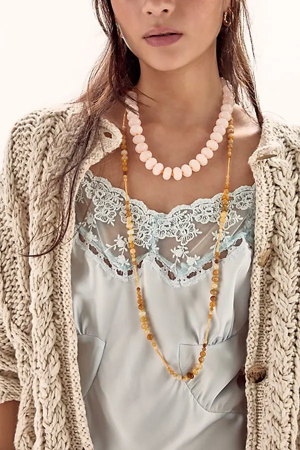Free People Sabina Semiprecious Stone Choker - Clear Quartz/pink