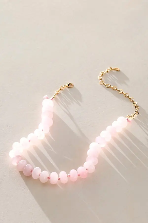 Free People Sabina Semiprecious Stone Choker - Rose Quartz