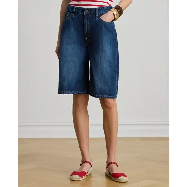 Ralph Lauren Denim Wide-leg Bermuda Shorts