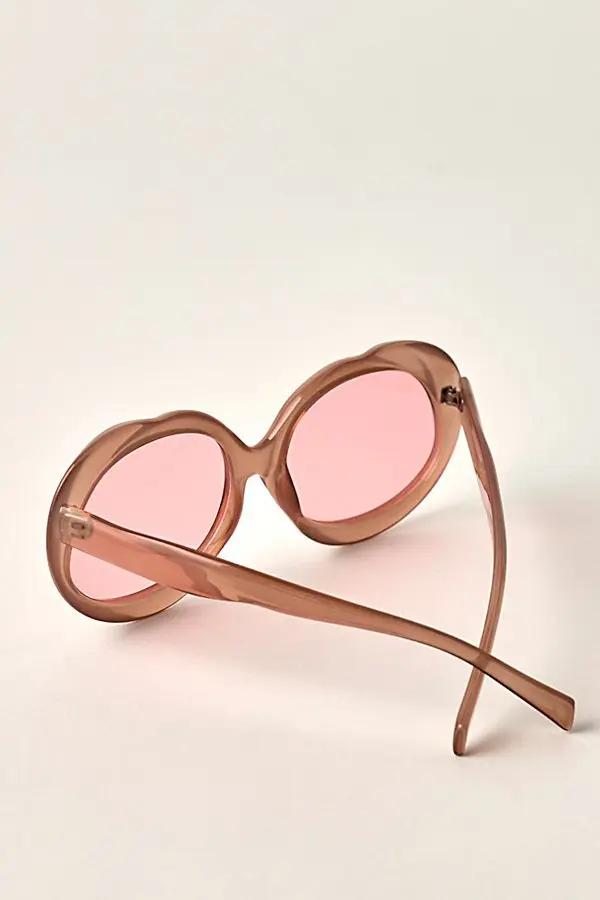 Free People Iris Round Sunglasses - Soft Grapefruit