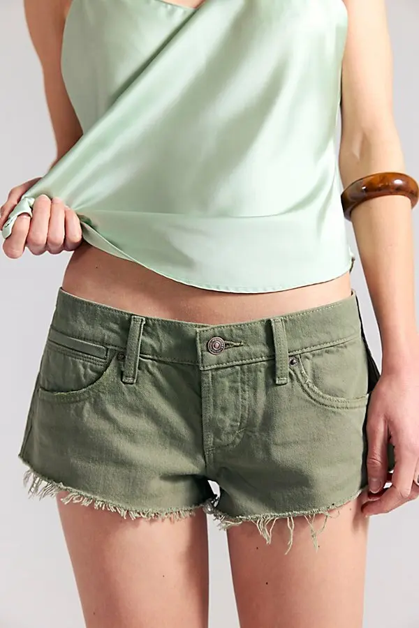 Free People We The Free Hit The Road Micro Shorts - Olivine