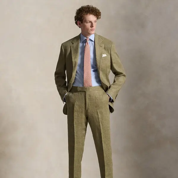 Ralph Lauren Polo Tailored Fit Linen Suit - Rustic Sage Multi