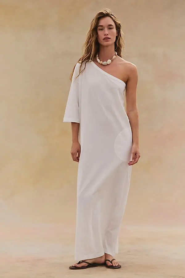 Free People Saltaire Cotton-jersey Maxi Dress - Ivory