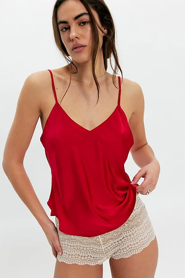 Free People Simply Vee Cami - Red