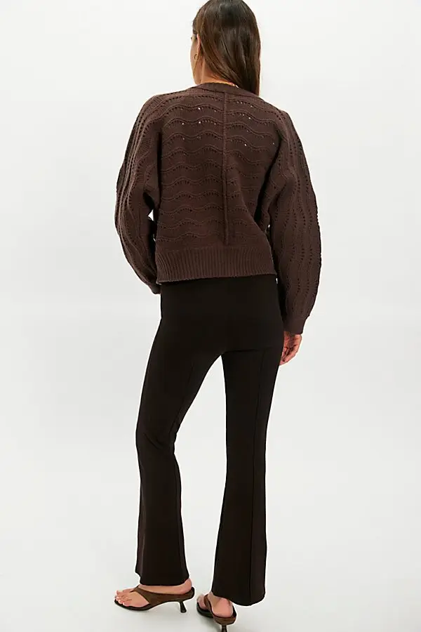 Donni. The Tall Rib Kick Flare Pants - Espresso