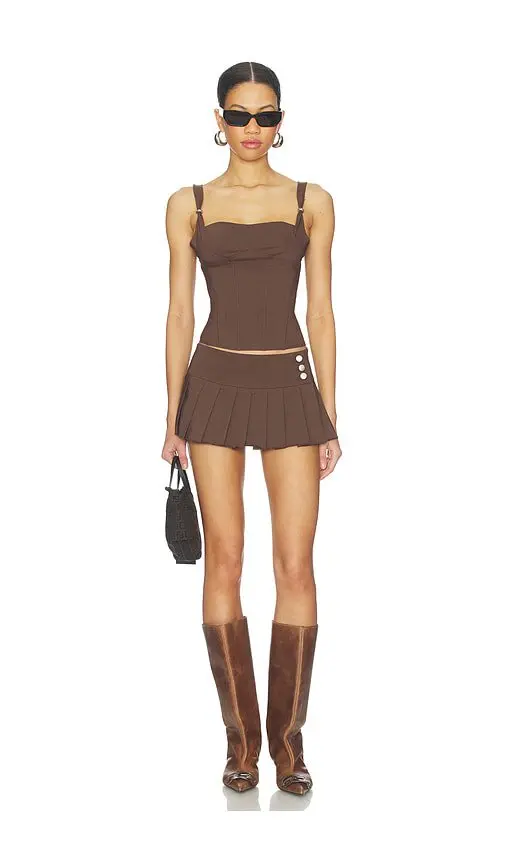 I.AM.GIA Corset Top With Darted Waist And Side Zip Closure