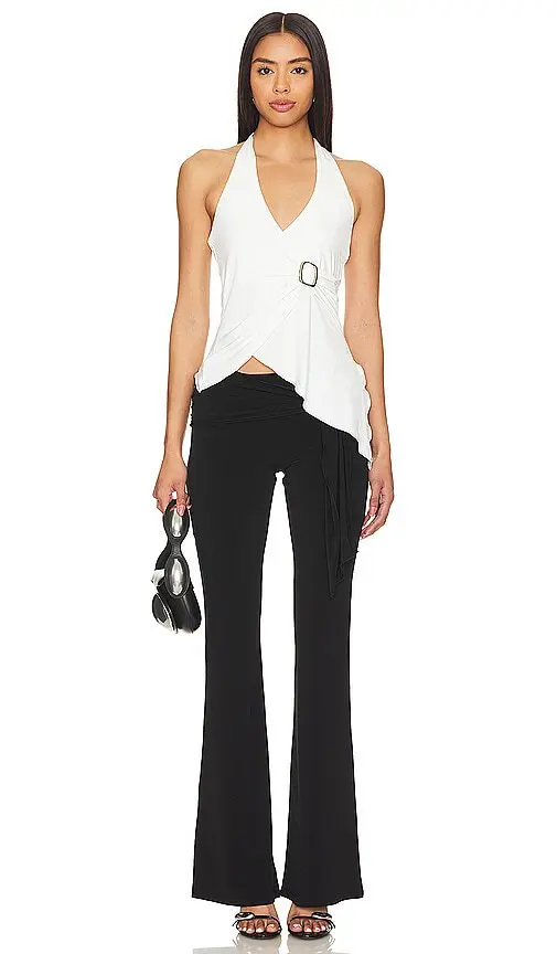 I.AM.GIA Draped Jersey Flare Pants With Embellished Detail
