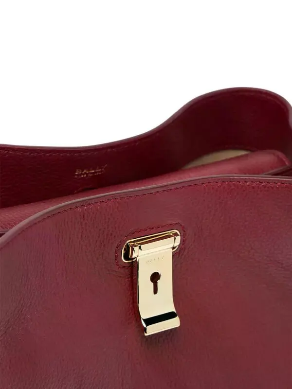 Bally Grained-leather Shoulder Bag With Lock