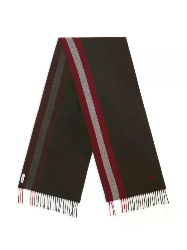 Bally Ribbon Fringed Scarf - Green