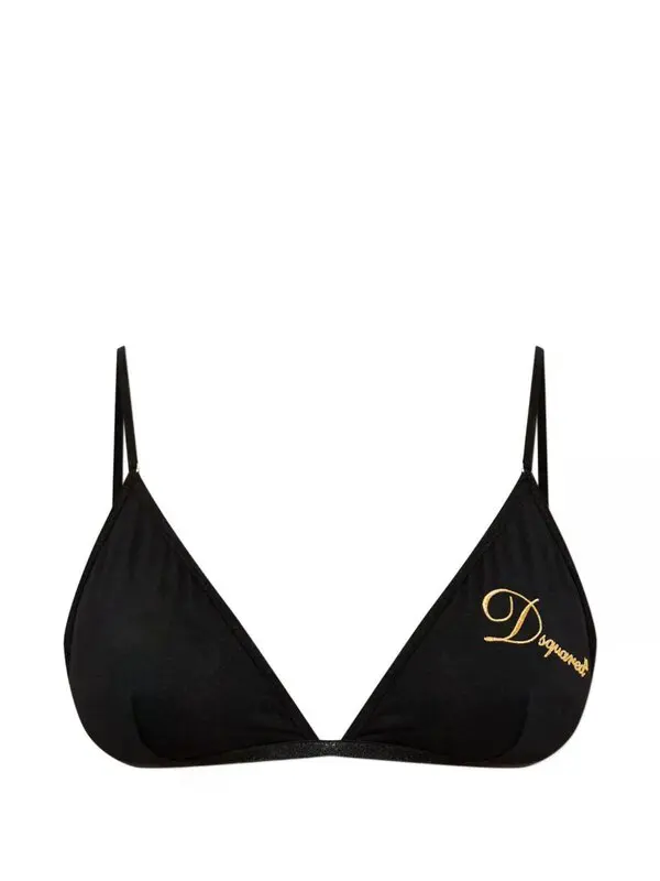 Dsquared2 Logo-embroidered Bralette - Black