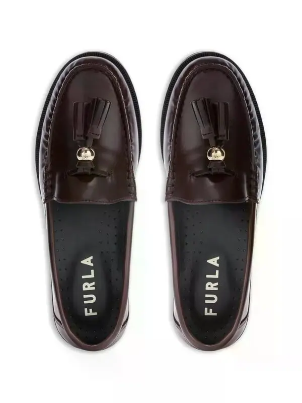 Furla Brushed Fringe Loafers - Brown
