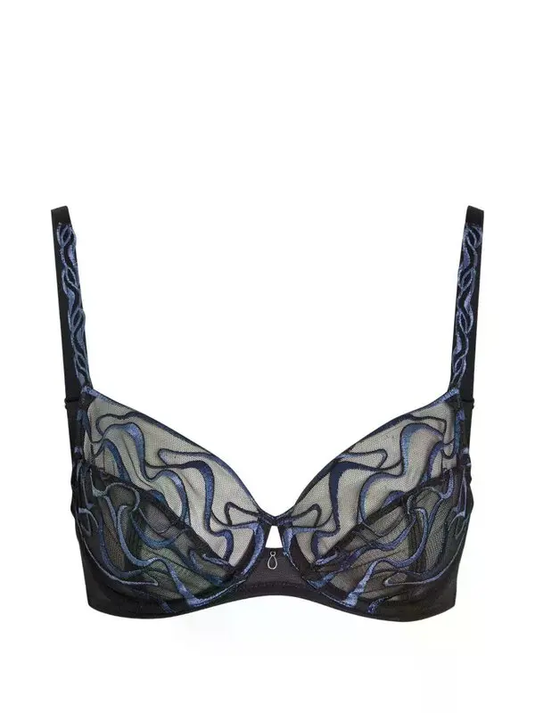Wacoal Mayumi Embroidered-mesh Underwired Bra - Black