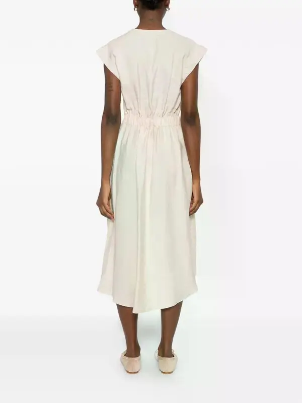 Peserico Belted-waist Midi Dress - Neutrals
