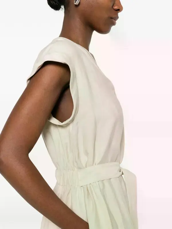 Peserico Belted-waist Midi Dress - Neutrals