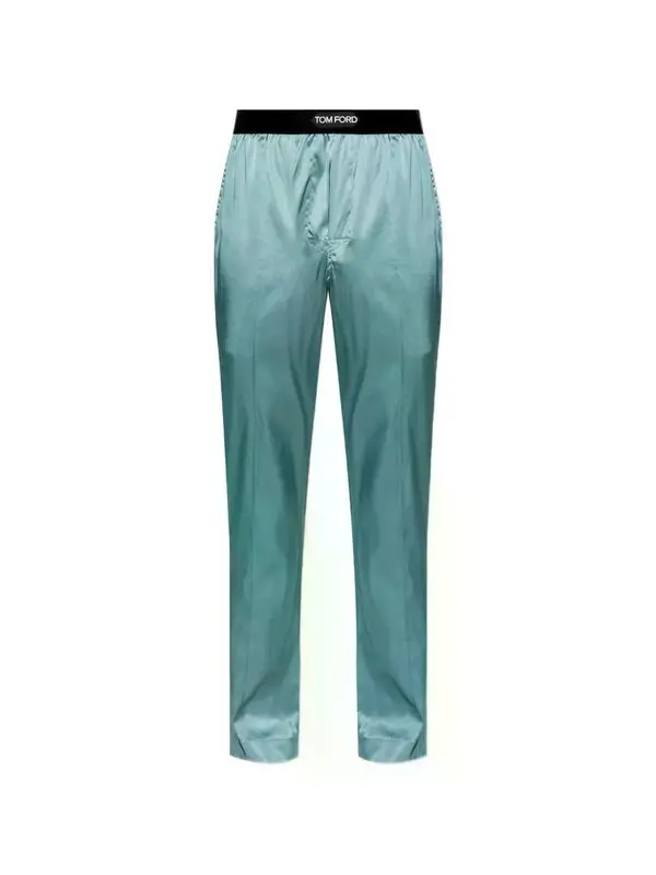 TOM FORD Logo-waistband Pajama Bottoms - Blue