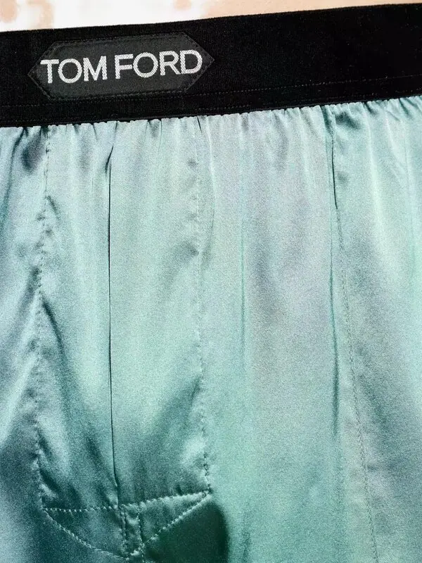 TOM FORD Logo-waistband Pajama Bottoms - Blue