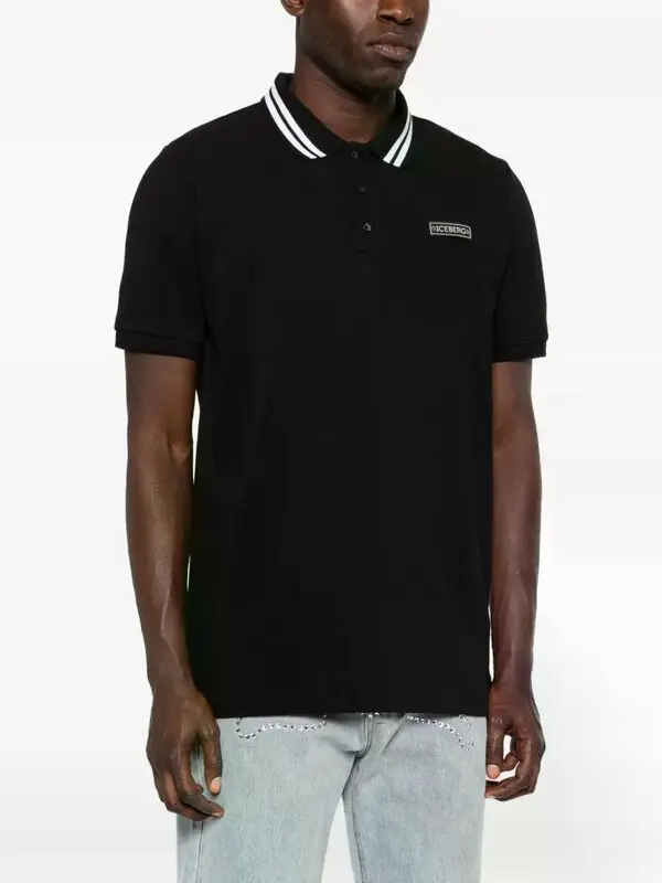 Iceberg Striped-collar Polo Shirt