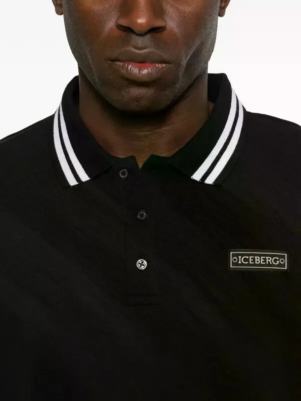 Iceberg Striped-collar Polo Shirt