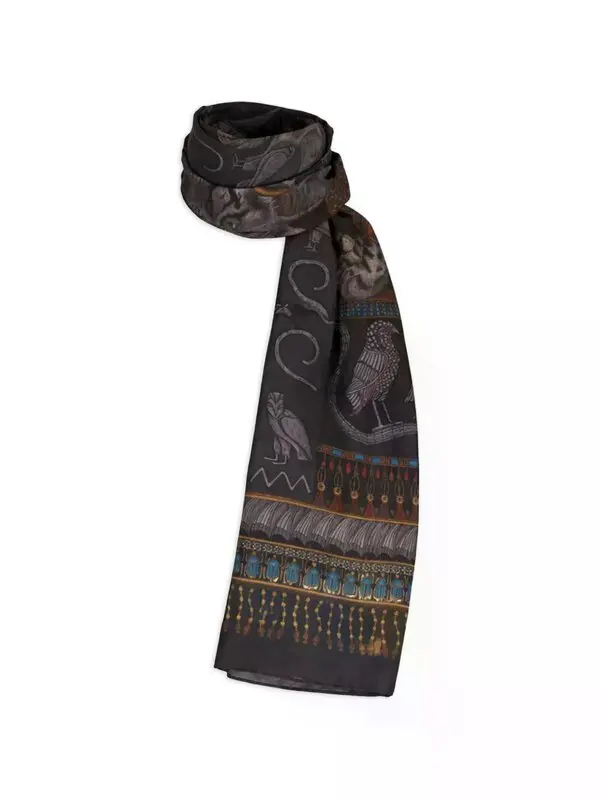 SABINA SAVAGE Animal-print Scarf - Black