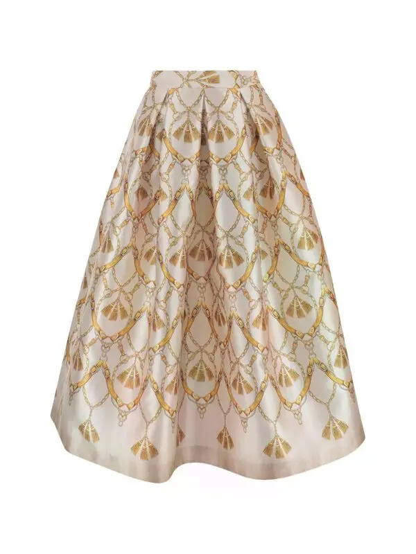 LUNATICA MILANO Flared Midi Skirt - Neutrals