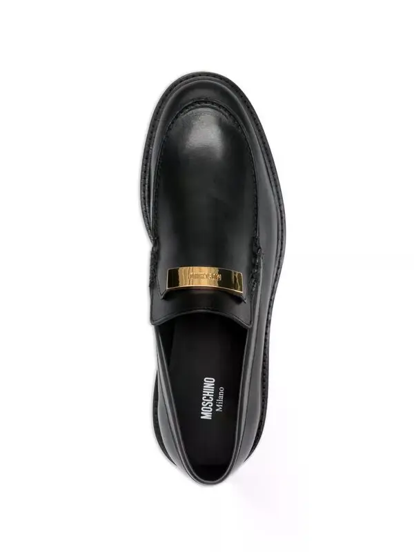 Moschino Logo Leather Loafers