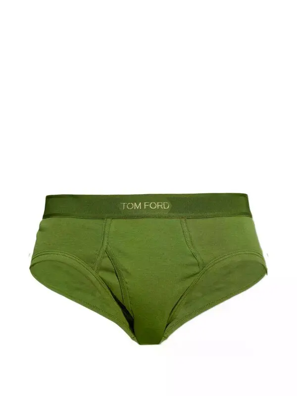 TOM FORD Logo-waistband Briefs - Green