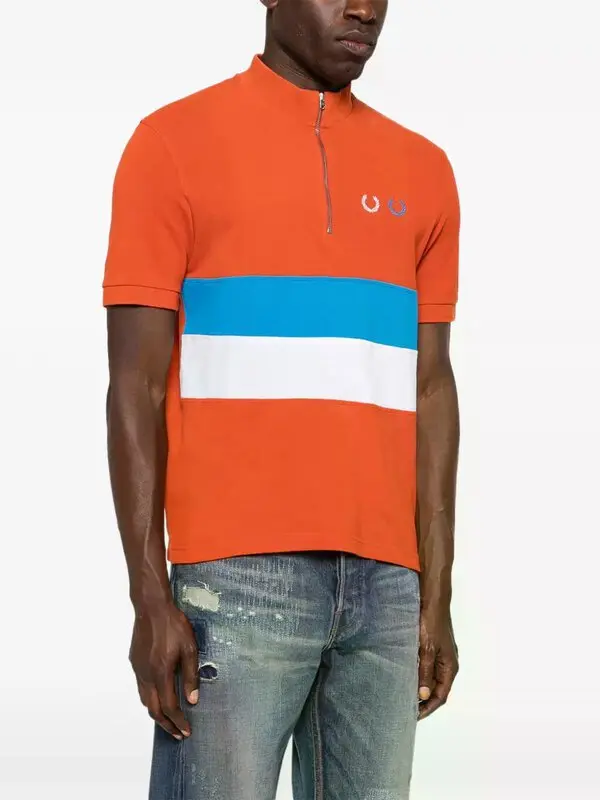 Comme Des Garçons Zip-up Striped Polo Shirt