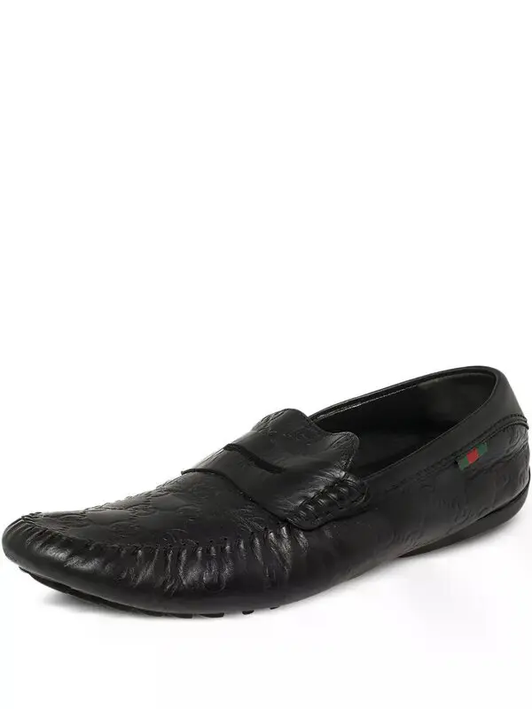Gucci Guccissima Penny-slot Loafers - Black