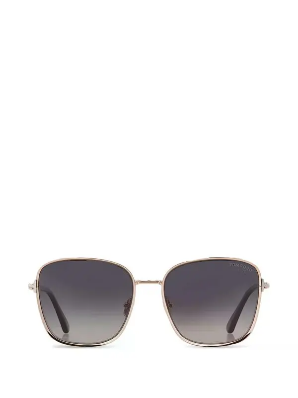 TOM FORD Square Full Rim Sunglasses - Gold