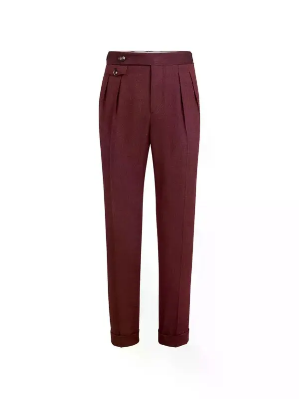 Brunello Cucinelli Linen And Virgin Wool Trousers - Red