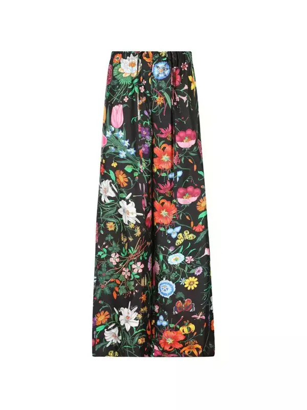 Gucci Printed Silk Twill Trousers