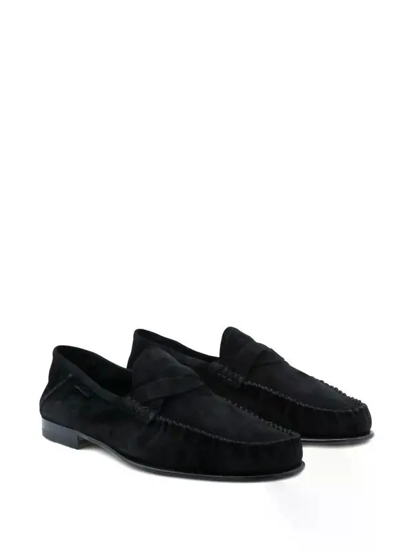 TOM FORD Braided-strap Suede Loafers