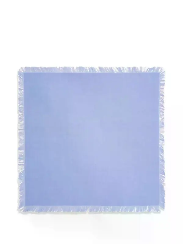 Eric Bompard Fringe Twill Square Scarf - Blue