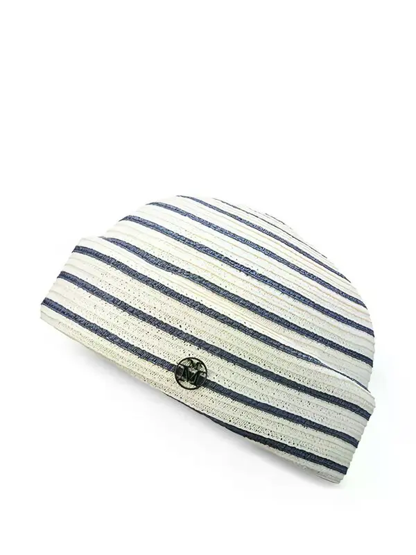 MAISON MICHEL Ugo Striped Hat - White