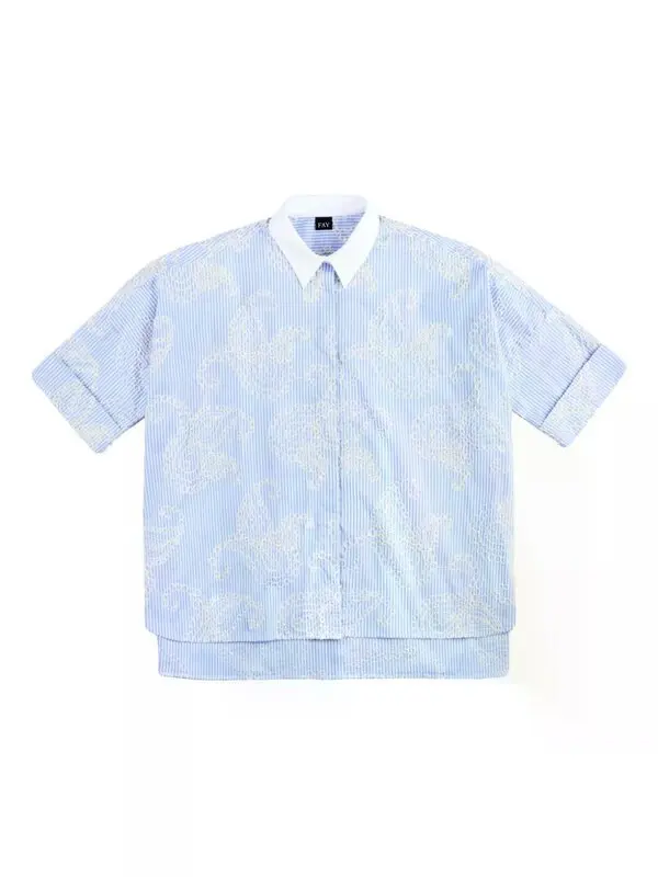 FAY Striped Embroidered Shirt