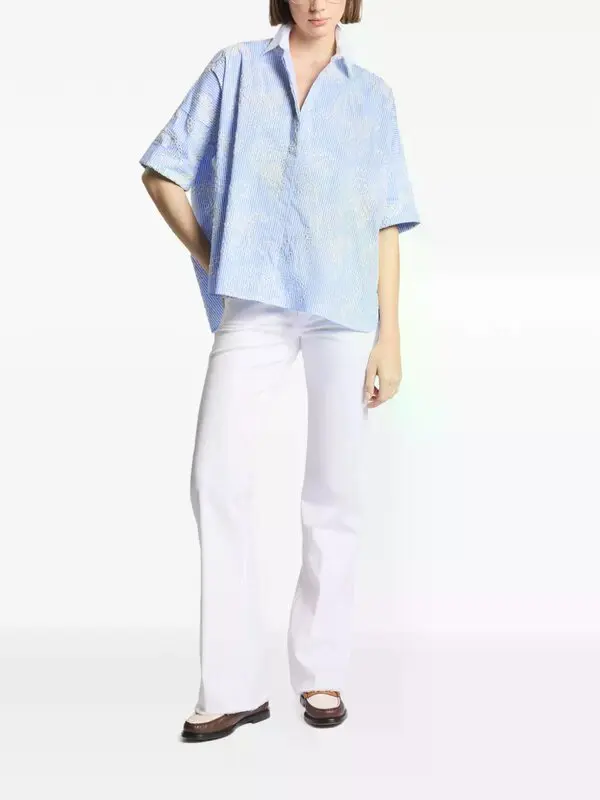 FAY Striped Embroidered Shirt