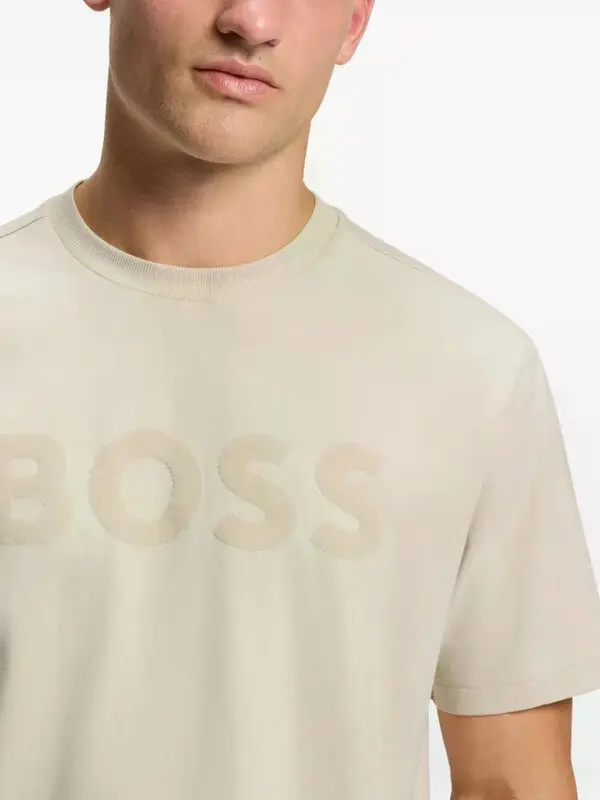 BOSS Logo-emed T-shirt - Neutrals