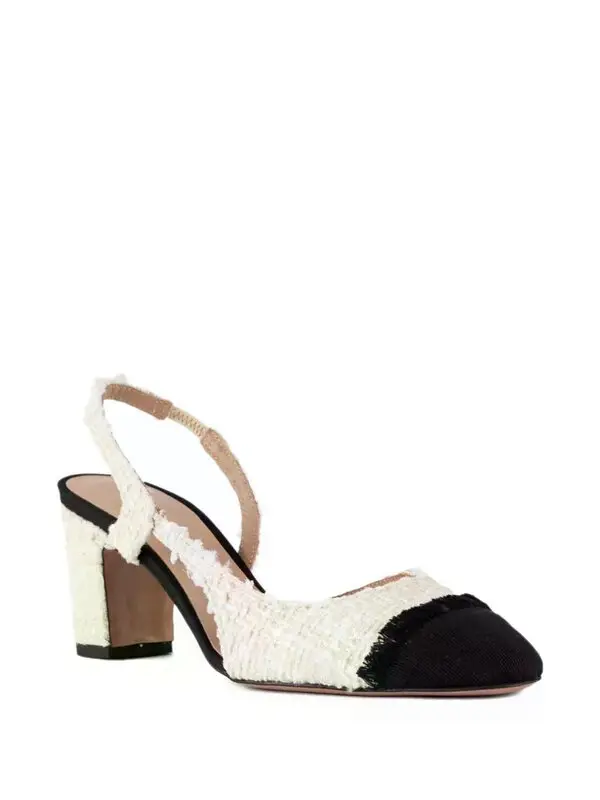 FESTA MILANO Bouclé Fringed Slingback Sandals