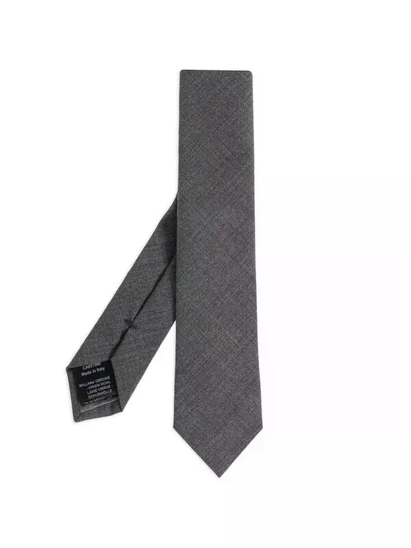 Emporio Armani Mélange-effect Necktie - Grey