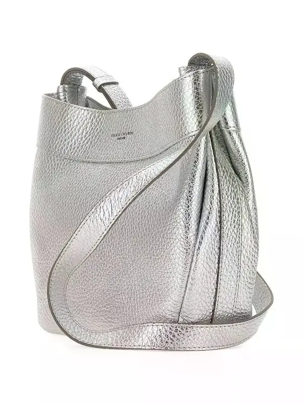 GIANNI CHIARINI Hammered Selena Leather Shoulder Bag - Silver