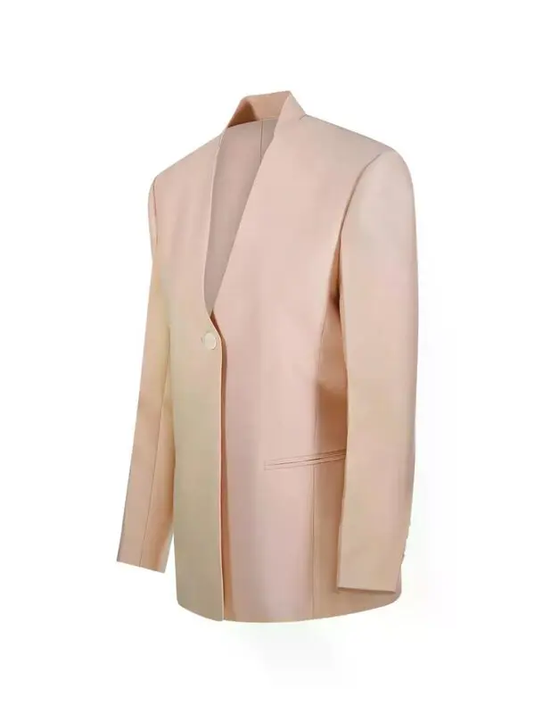 SANDBEIGE Button Single-breasted Blazer