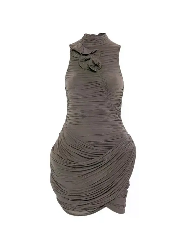 Magda Butrym Mini Ruffled Dress - Brown