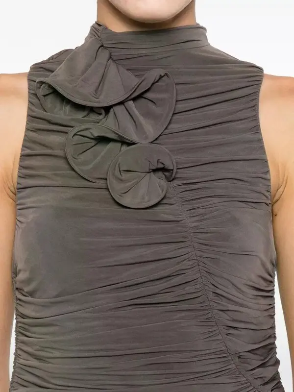 Magda Butrym Mini Ruffled Dress - Brown