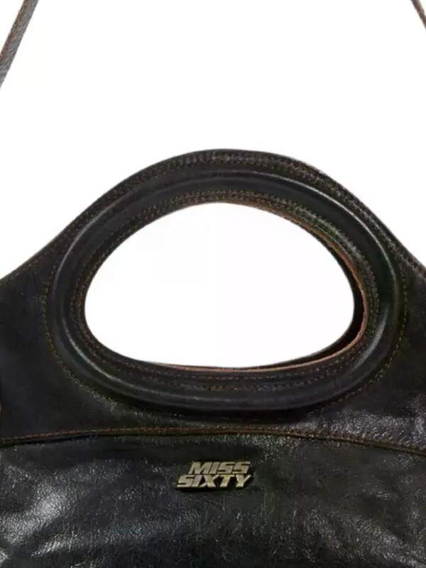 Miss Sixty Distressed Leather Tote Bag - Black