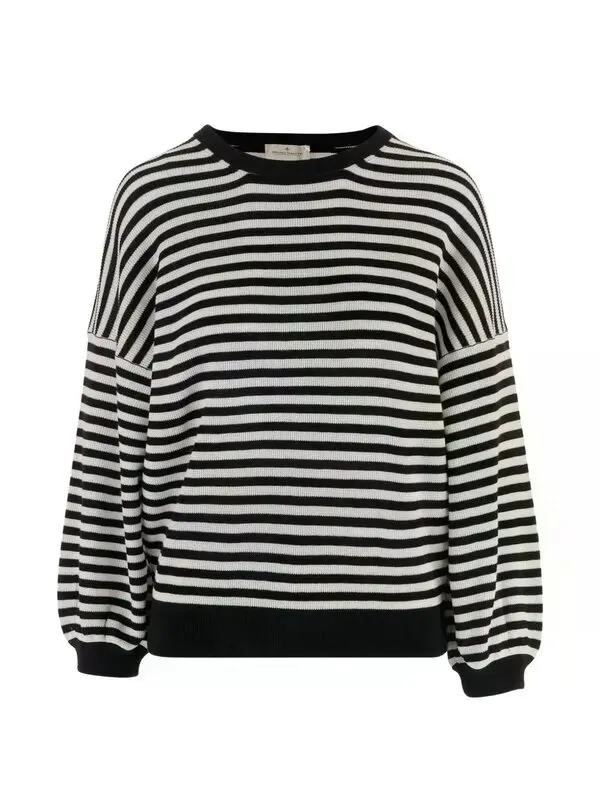 Bruno Manetti Striped Crew-neck Sweater - Black