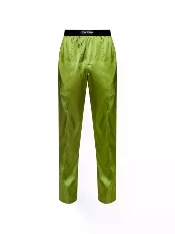 TOM FORD Logo-waistband Pyjama Bottoms - Green