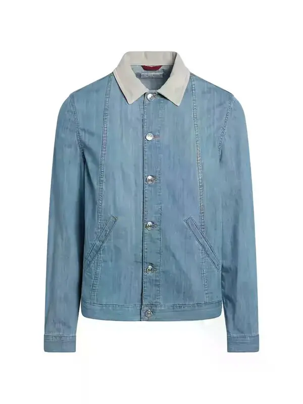 Brunello Cucinelli Contrast-collar Denim Jacket